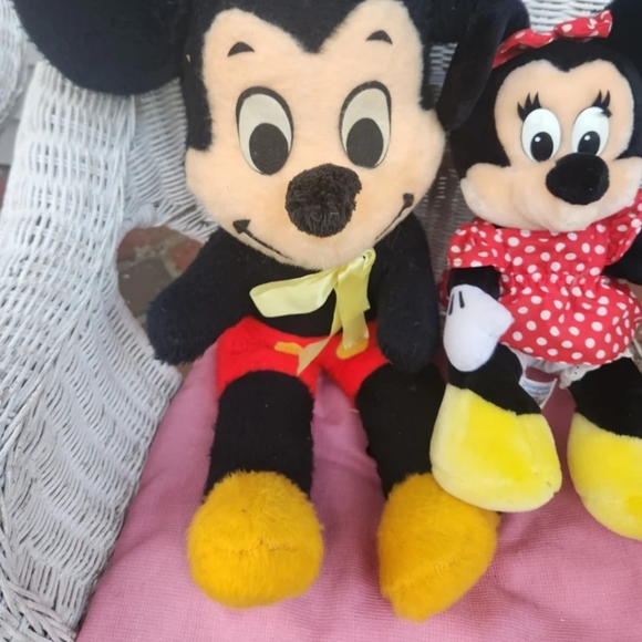 Disney | Toys | Vintage Mickey And Mini Mouse Plush Toys | Poshmark
